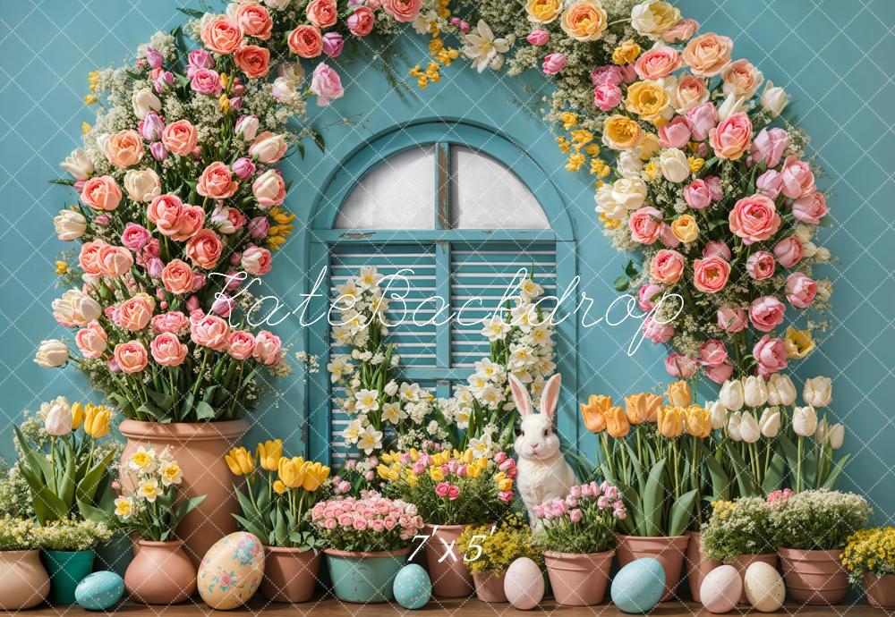 Spring Blooms Floral Window Backdrop