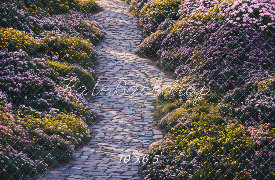 Serene Garden Stone Pathway Backdrop