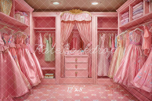 Elegant Pink Princess Closet Backdrop