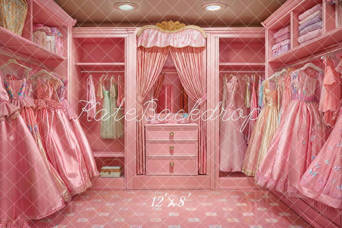 Elegant Pink Princess Closet Backdrop