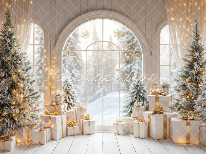 Elegant Snowy Winter Holiday Backdrop