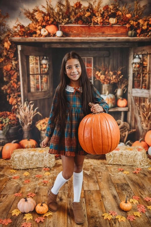 Autumn Harvest Cozy Pumpkin Backdrop