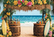 Tropical Beach Bar Floral Backdrop
