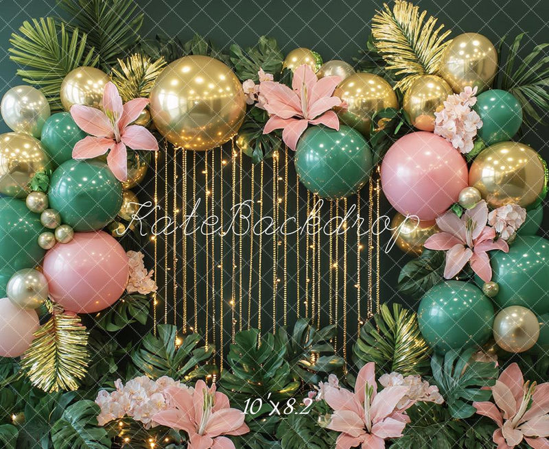 Elegant Festive Greenery Balloon Backdrop
