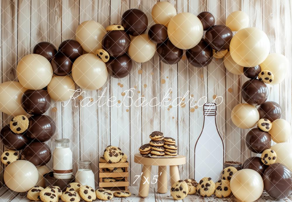 Cream Chocolate Balloon Cookie Backdrop