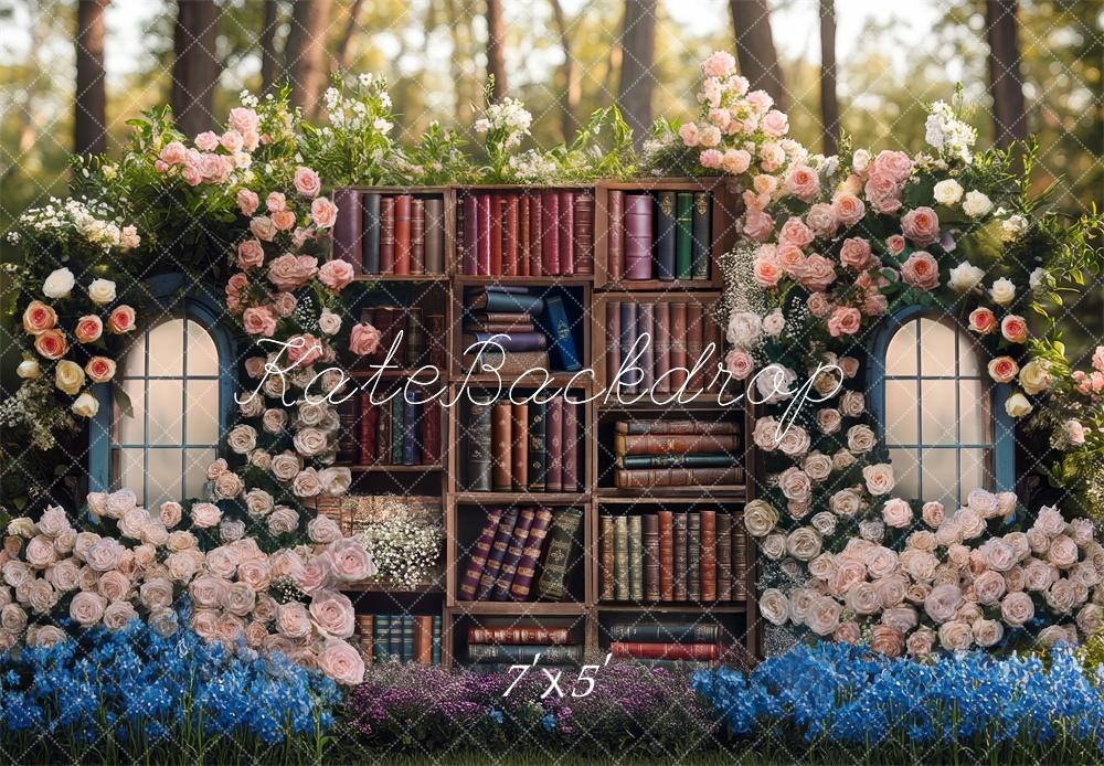 Enchanting Garden Library Floral Backdrop