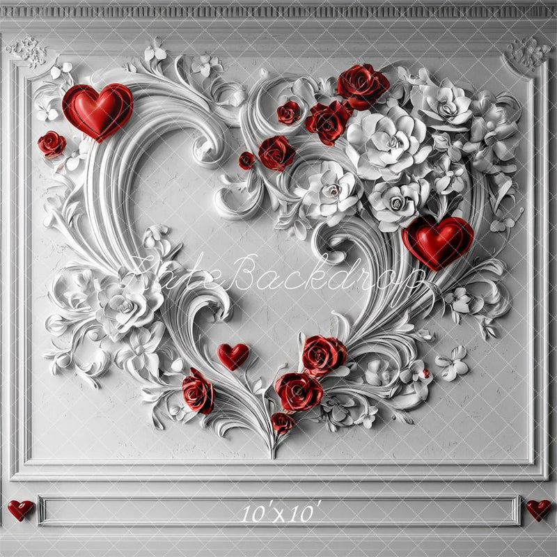 Elegant Romantic Heart Floral Backdrop