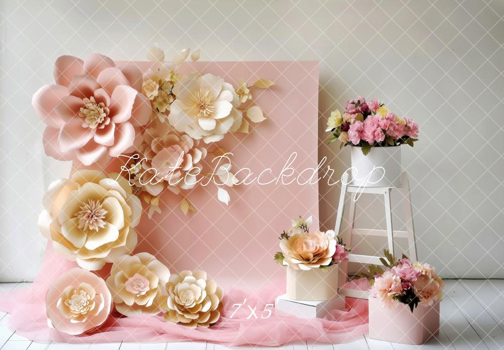 Elegant Pastel Floral Paper Blossom Backdrop