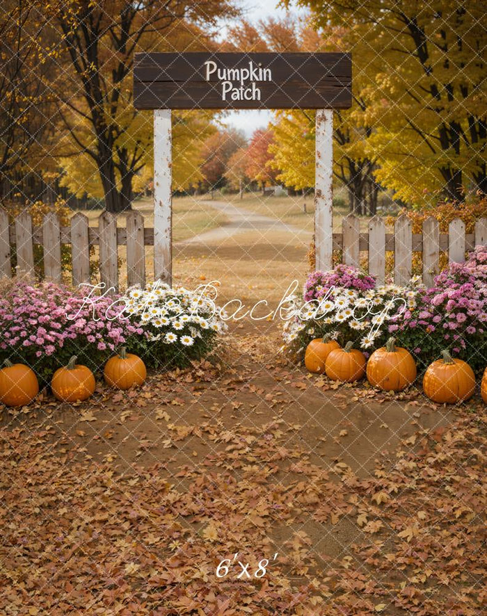 Cozy Autumn Pumpkin Patch Backdrop