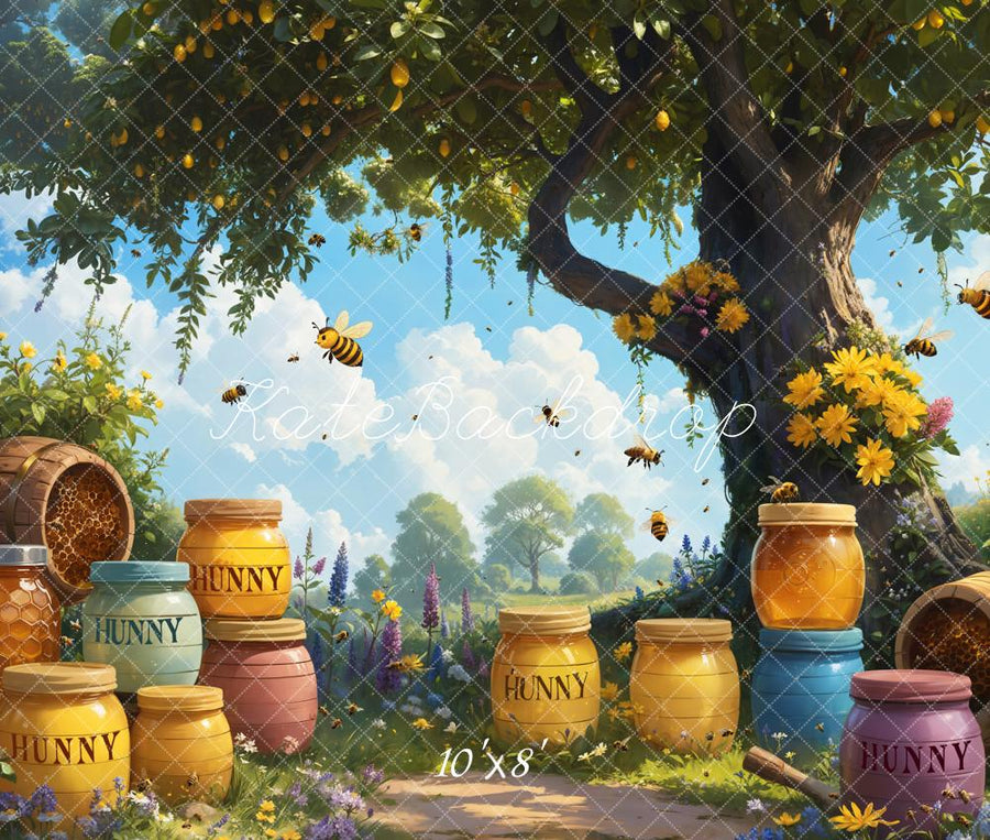 Rustic Honeybee Garden Outdoor Backdrop