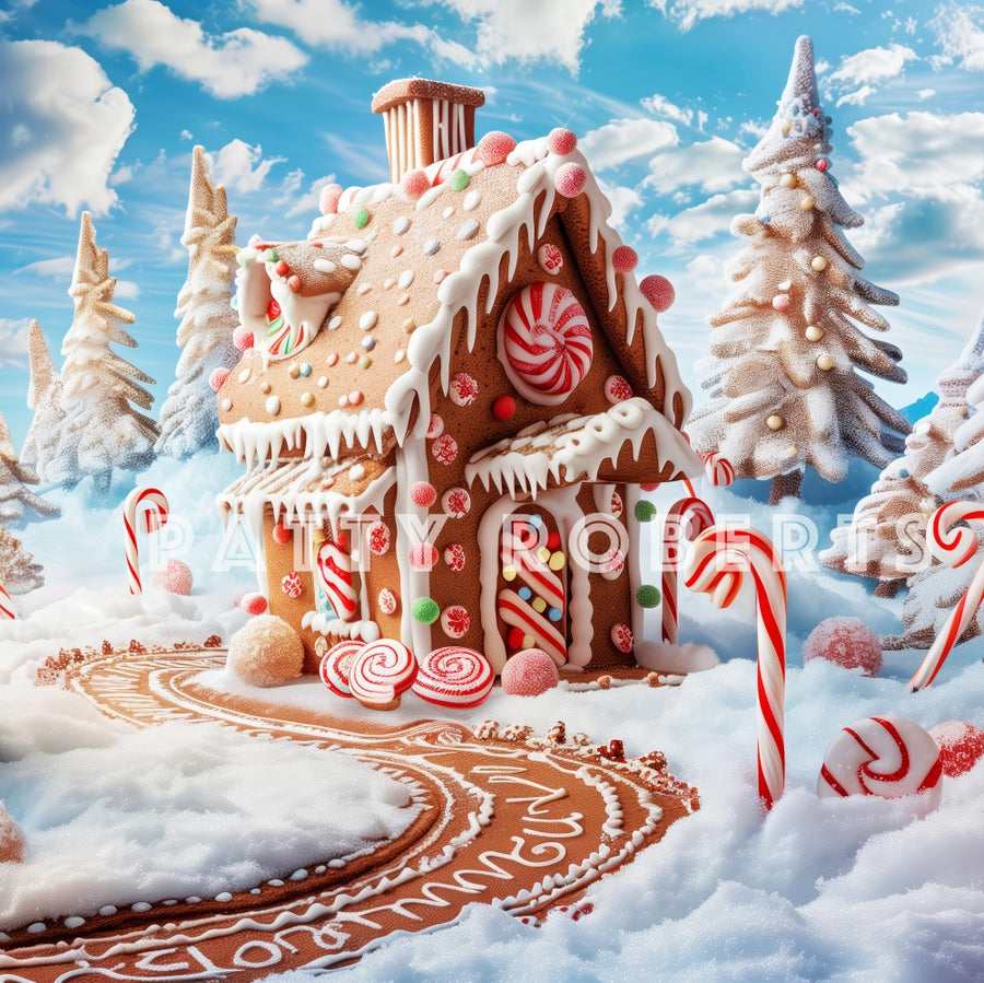 Whimsical Gingerbread Cottage Winter Wonderland