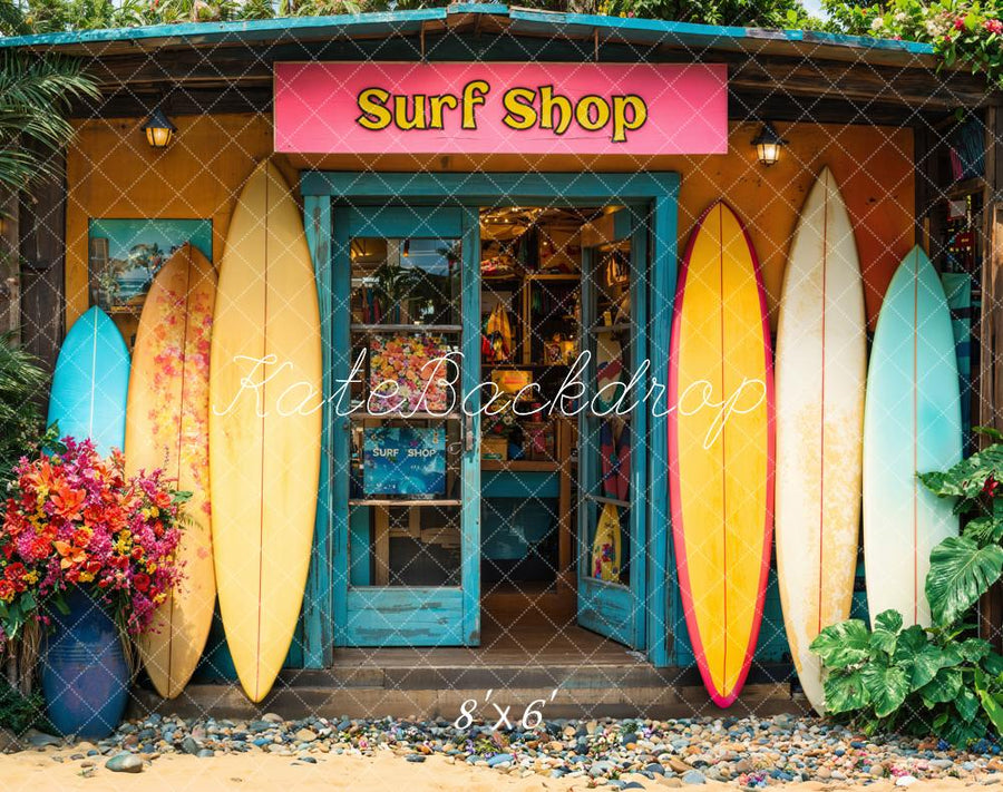 Tropical Surf Shop Entrance Backdrop