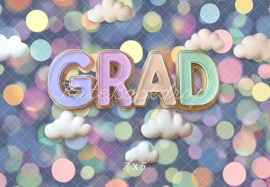 Colorful Cloudy Graduation Celebration Backdrop
