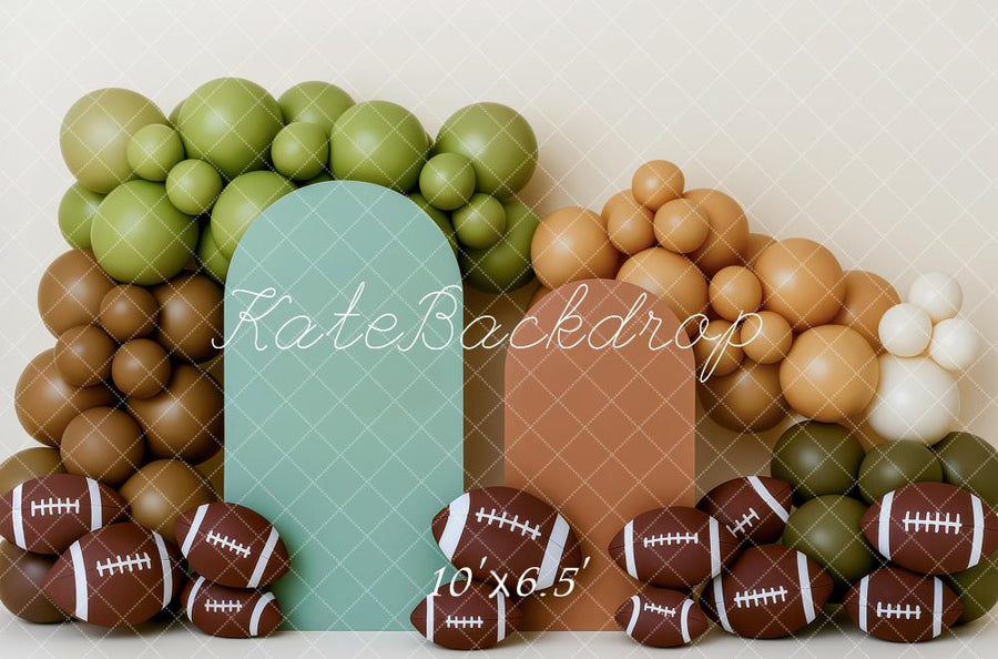 Rustic Football Balloon Party Backdrop