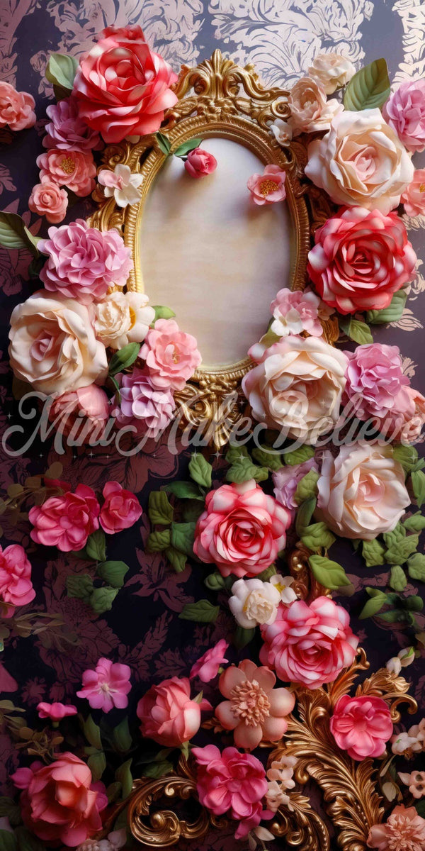 Vintage Floral Baroque Frame Backdrop