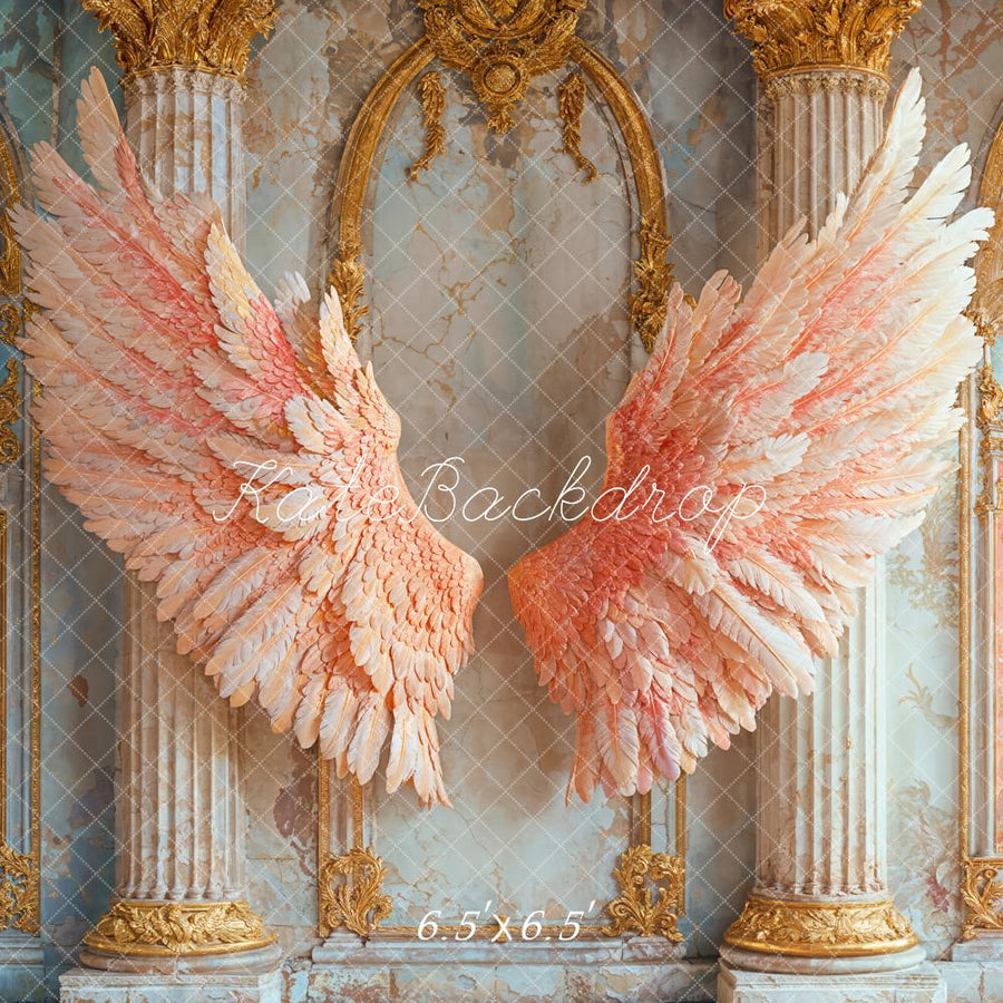 Elegant Blush Angel Wings Backdrop