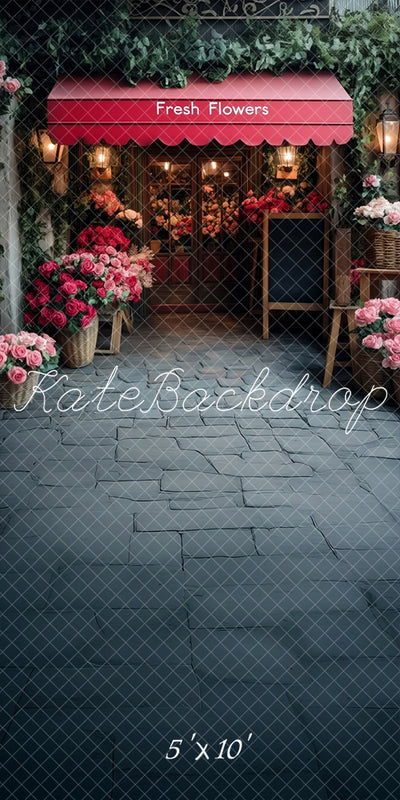 Charming Vintage Flower Shop Backdrop