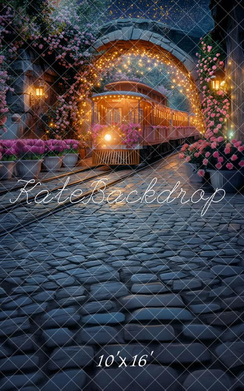 Vintage Garden Train Tunnel Backdrop