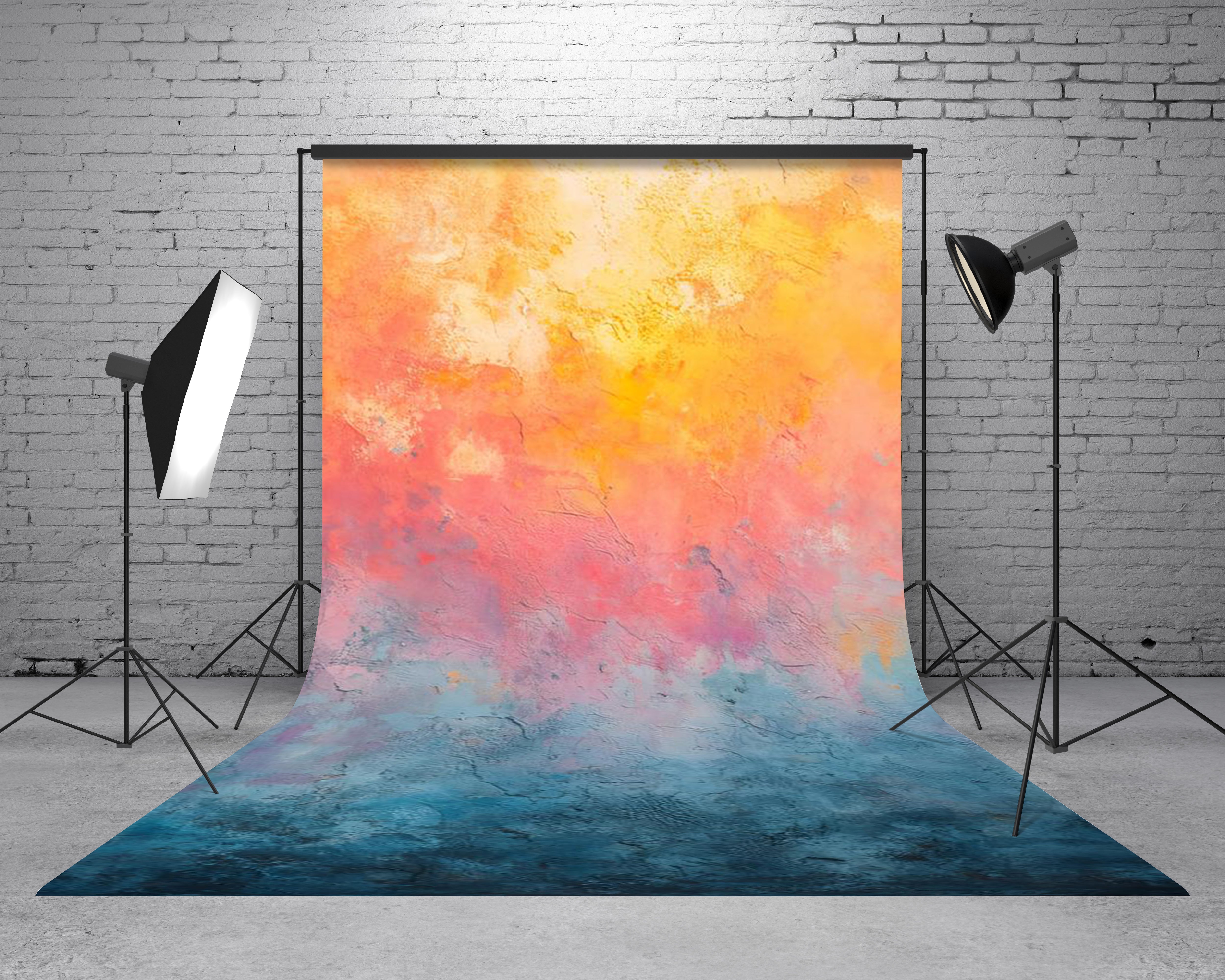 Vibrant Sunset Ombre Textured Backdrop