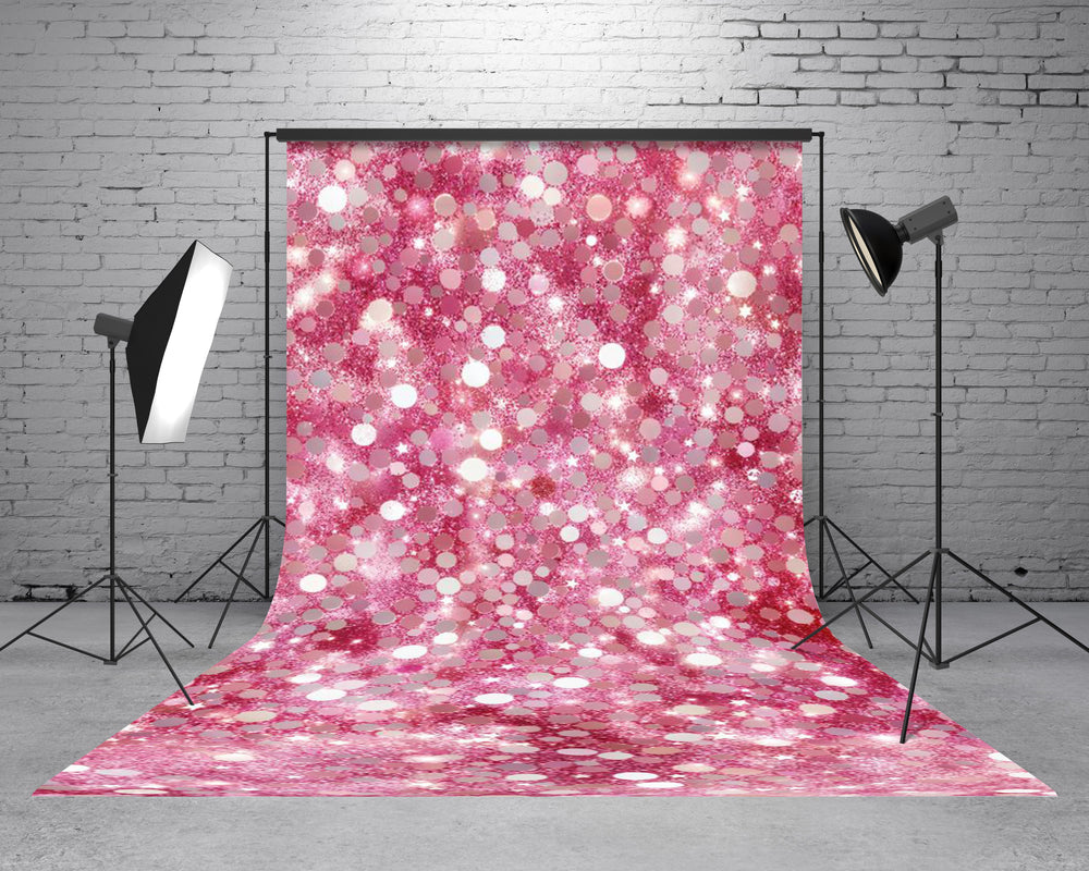 Kate Sweep Bokeh Pink Glitter Sparkle Backdrop Designed by Emetselch