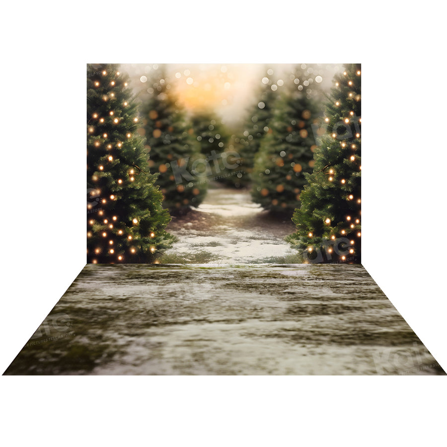 Enchanted Winter Holiday Tree Pathway