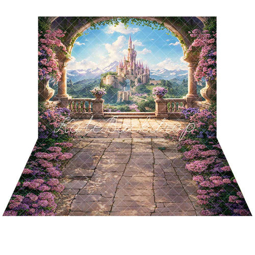 Enchanted Garden Castle View Backdrop