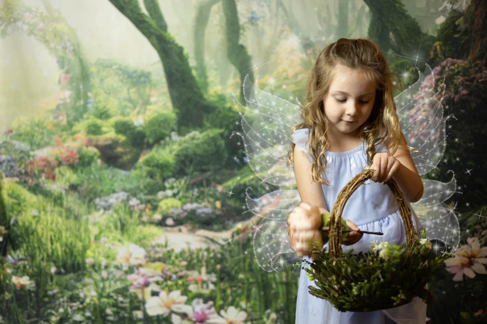 Kate Magic Forest Fantasy Jungle Flower Grass Backdrop for Photography