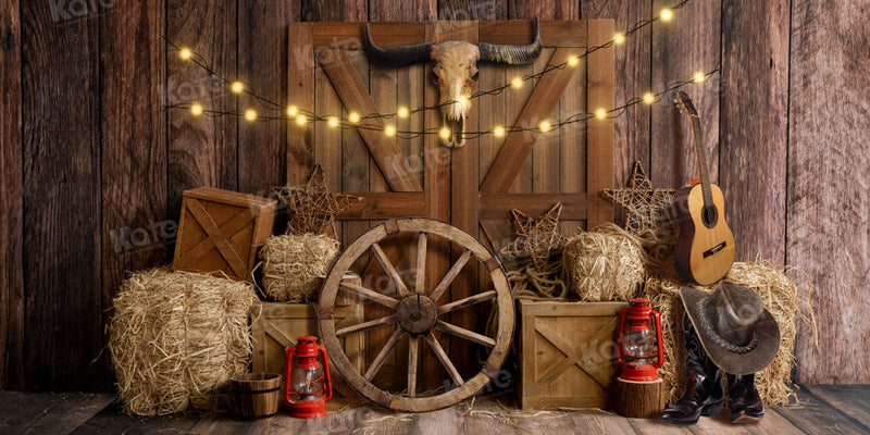 Rustic Western Barnyard Photo Backdrop