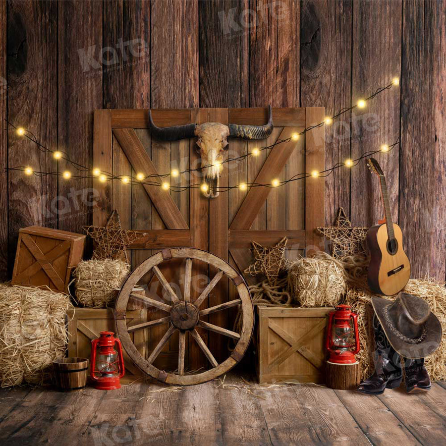 Rustic Western Barnyard Photo Backdrop