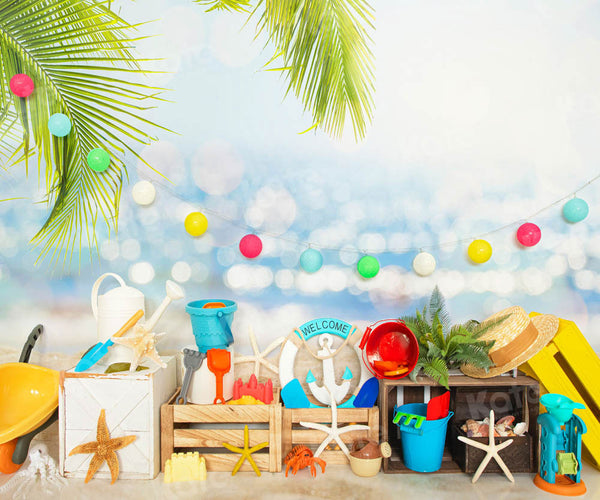Tropical Summer Beach Party Backdrop