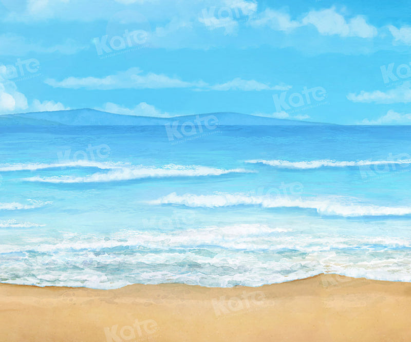 Serene Coastal Ocean Waves Backdrop