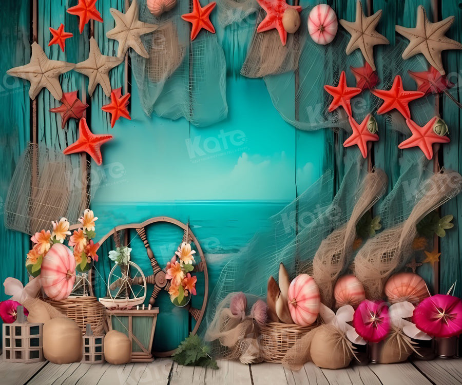 Coastal Starfish Nautical Photo Backdrop