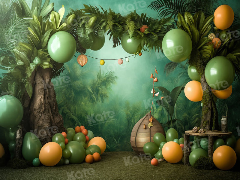 Tropical Jungle Balloon Party Backdrop