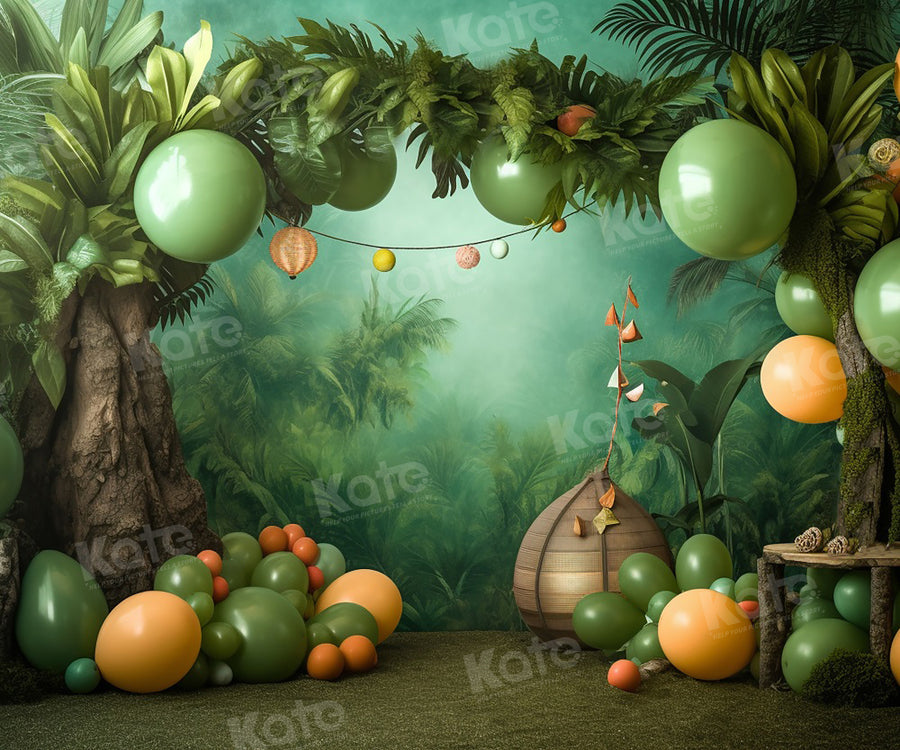 Tropical Jungle Balloon Party Backdrop
