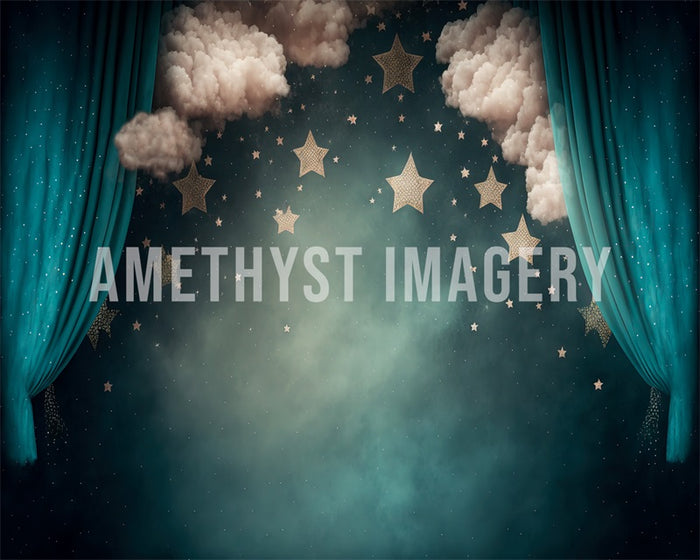 Dreamy Starry Night Cloud Backdrop
