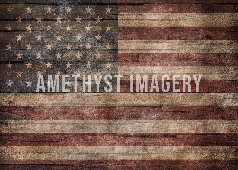 Vintage Rustic American Flag Backdrop