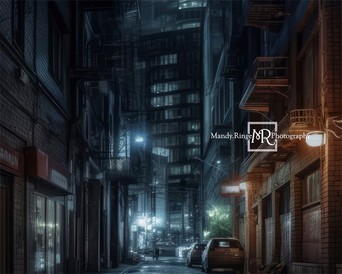 Urban Night Alleyway Moody Backdrop