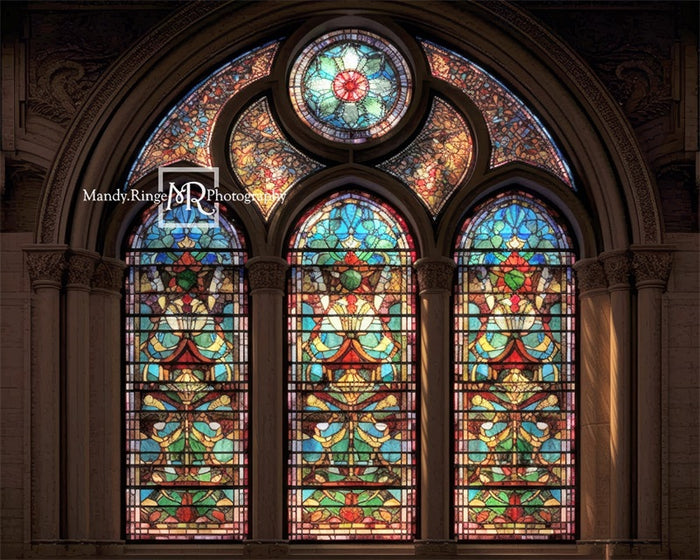Elegant Vintage Stained Glass Window Backdrop