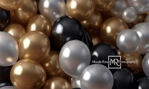 Elegant Metallic Balloon Celebration Backdrop