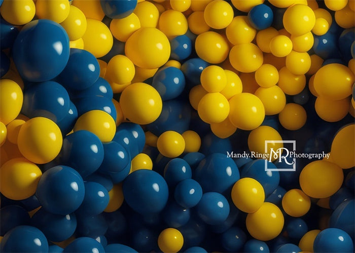 Vibrant Blue and Yellow Sphere Backdrop