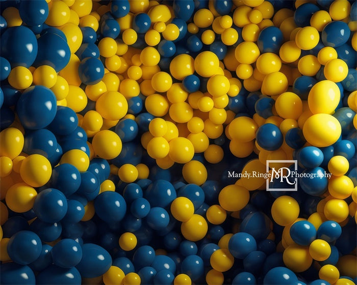 Vibrant Blue and Yellow Sphere Backdrop