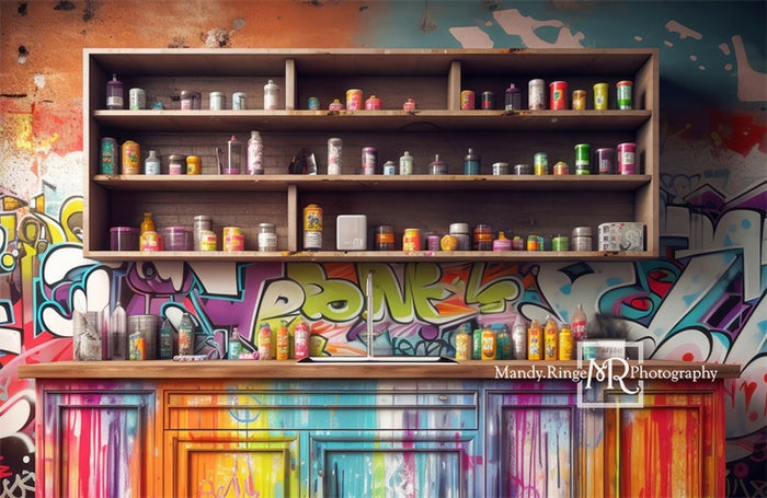 Kate Colorful Paint Cabinets Backdrop Designed by Mandy Ringe Photogra