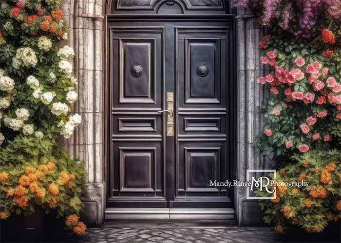 Elegant Classic Door Floral Arch Backdrop