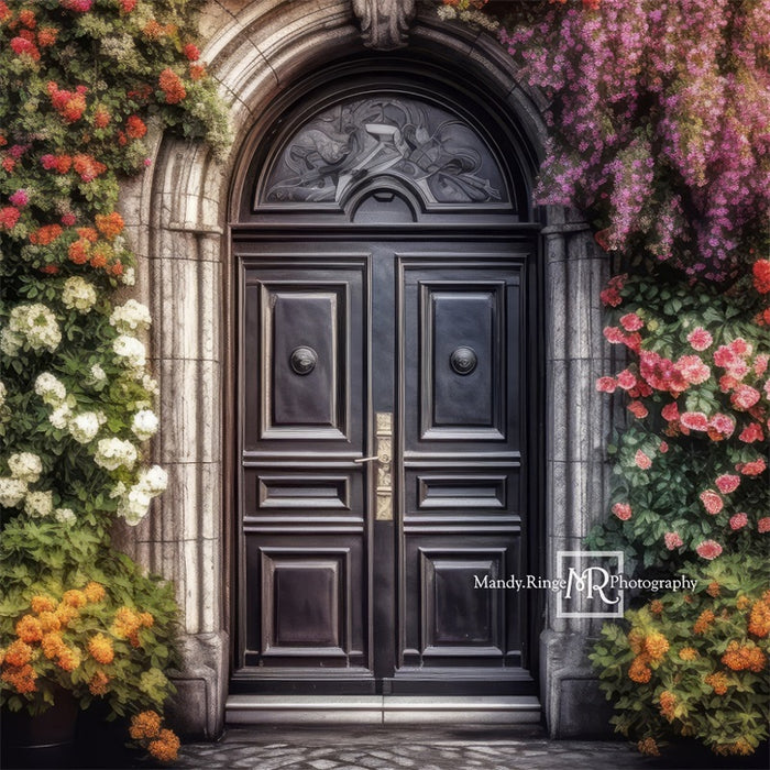 Elegant Classic Door Floral Arch Backdrop