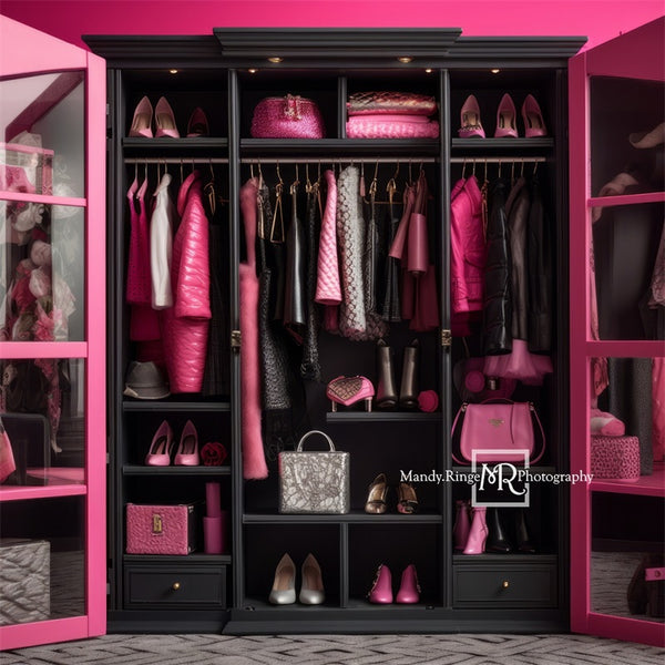 Chic Pink Fashion Closet Backdrop