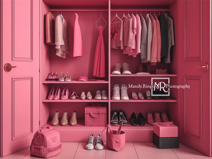 Chic Pink Fashion Closet Backdrop