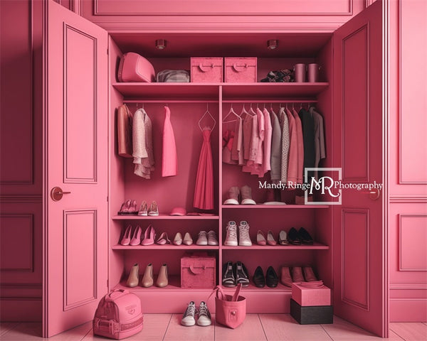 Chic Pink Fashion Closet Backdrop