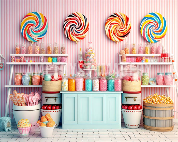 Kate Sweet Shoppe Candy Room Backdrop Designed by Angela Miller