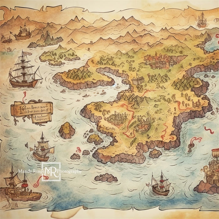 Kate Pirate Treasure Map Backdrop Designed by Mandy Ringe Photography