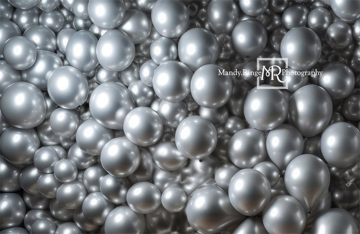 Kate Silver Balloon Wall Backdrop Designed by Mandy Ringe Photography
